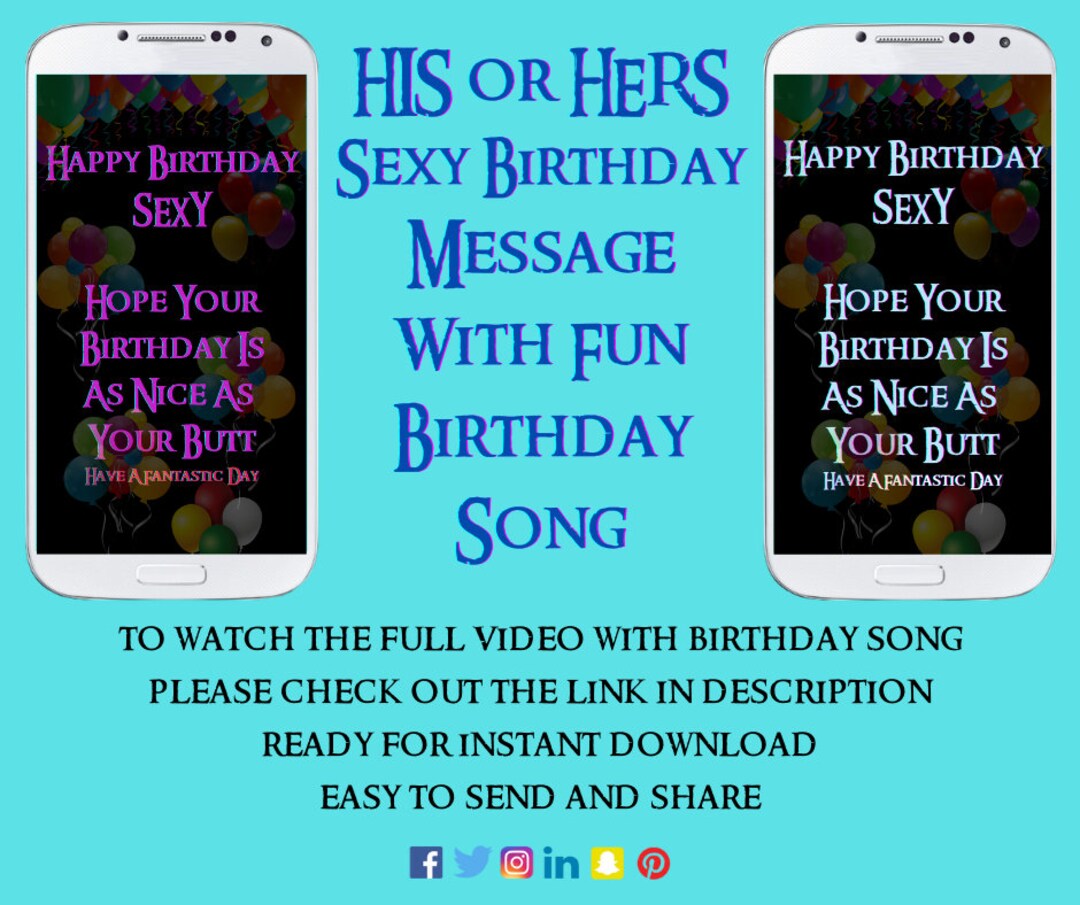 Happy Birthday E card Digital Birthday Video Message Happy Etsy
