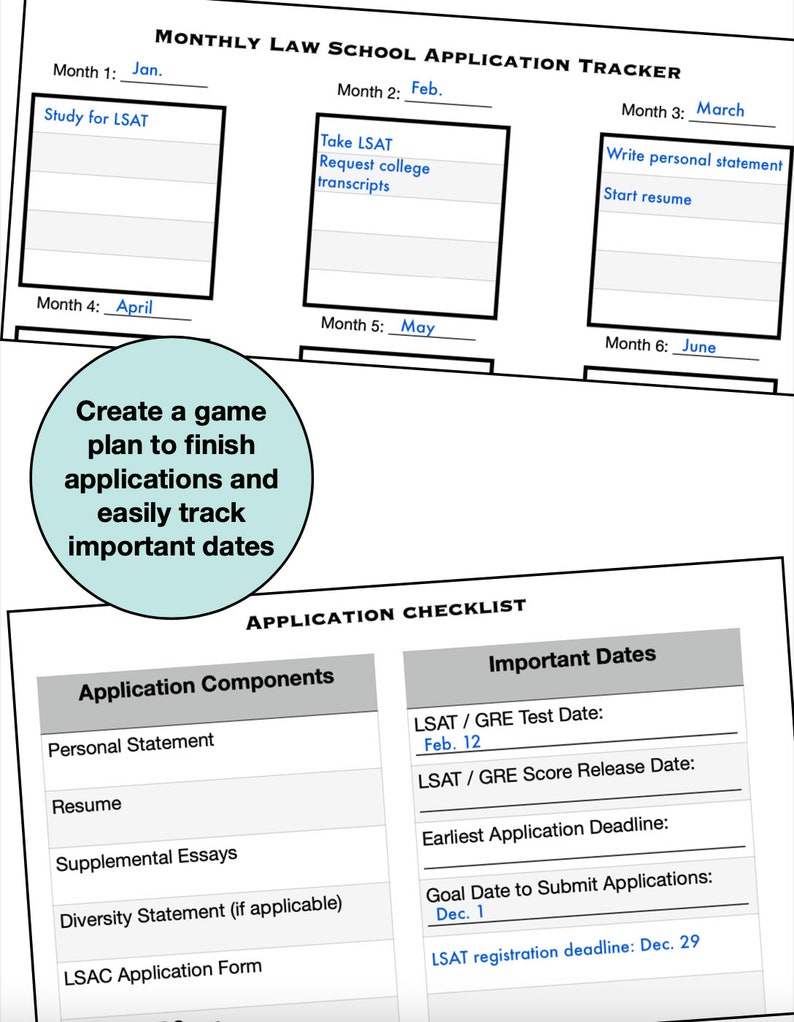 Law School Application Tracker - Instant Download - Etsy