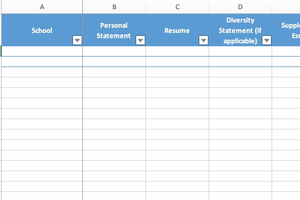 Law School Application Tracker - Instant Download - Easily Track All of ...