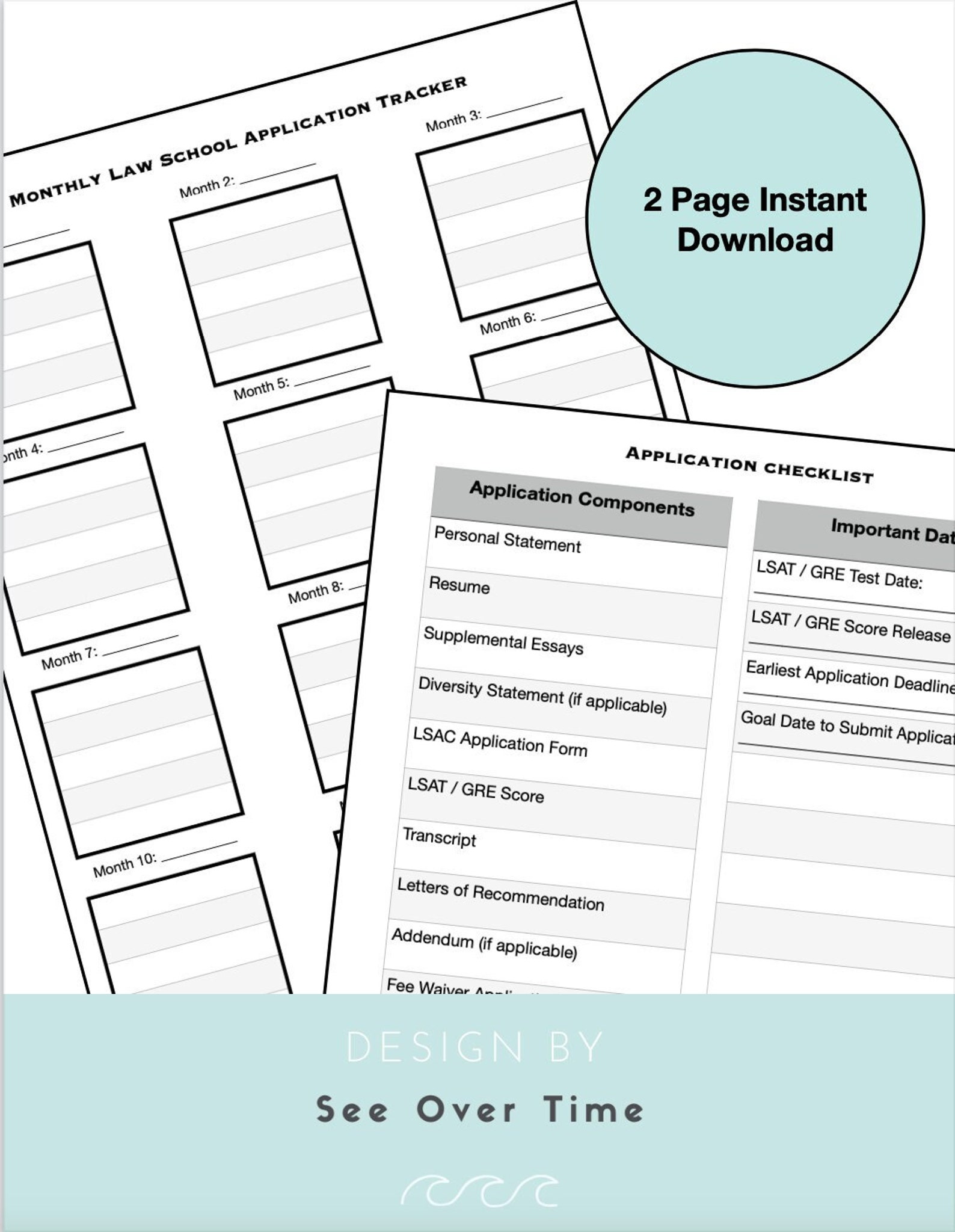 Law School Application Tracker - Instant Download - Etsy