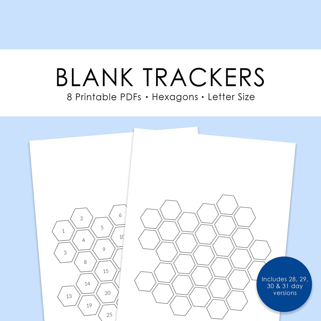 Monthly Hexagon Blank Trackers - Etsy