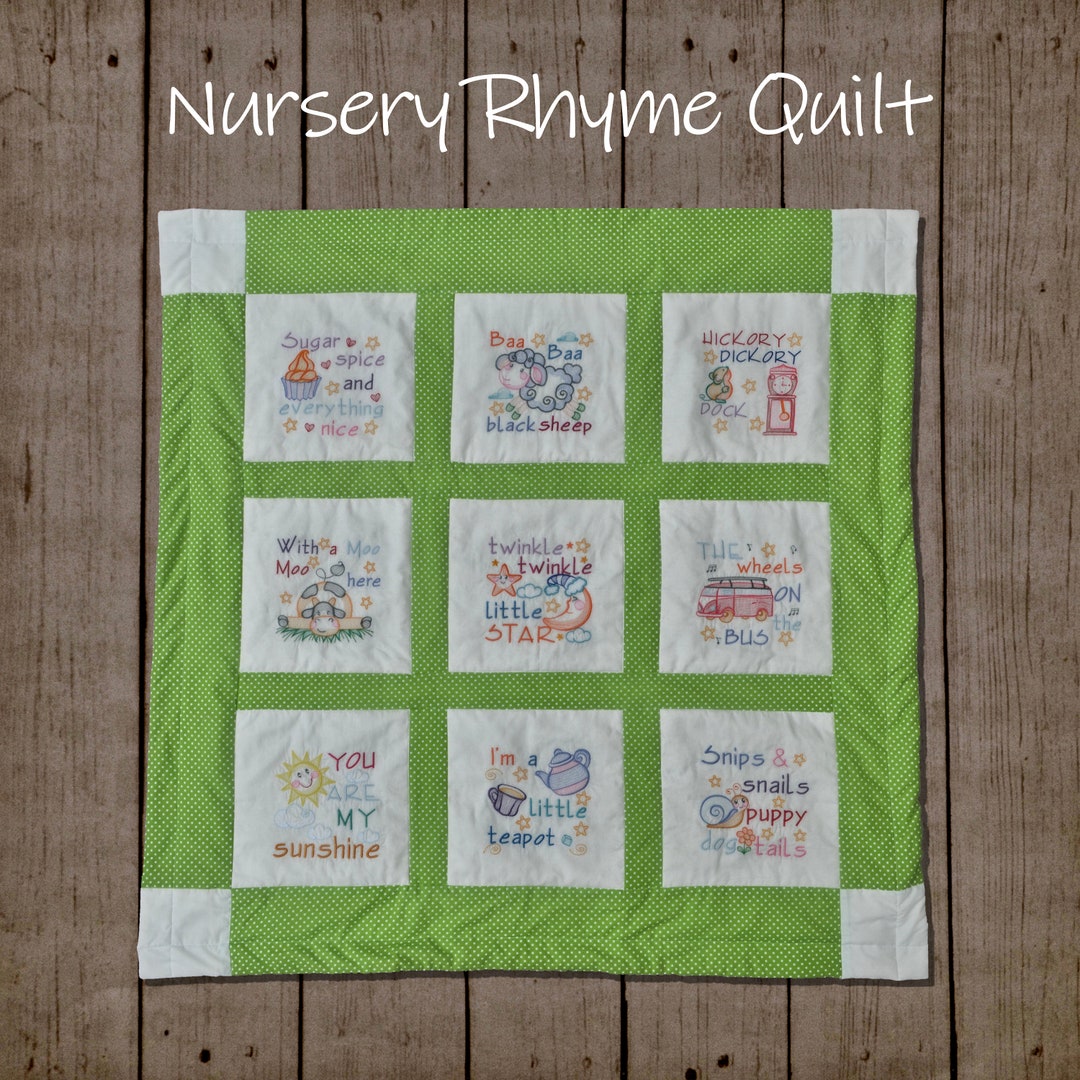 Handmade Embroidered Baby Quilt - Etsy