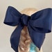 Navy Blue Hair Bow School Uniform Grosgain Ribbon Bow Barrette - Etsy