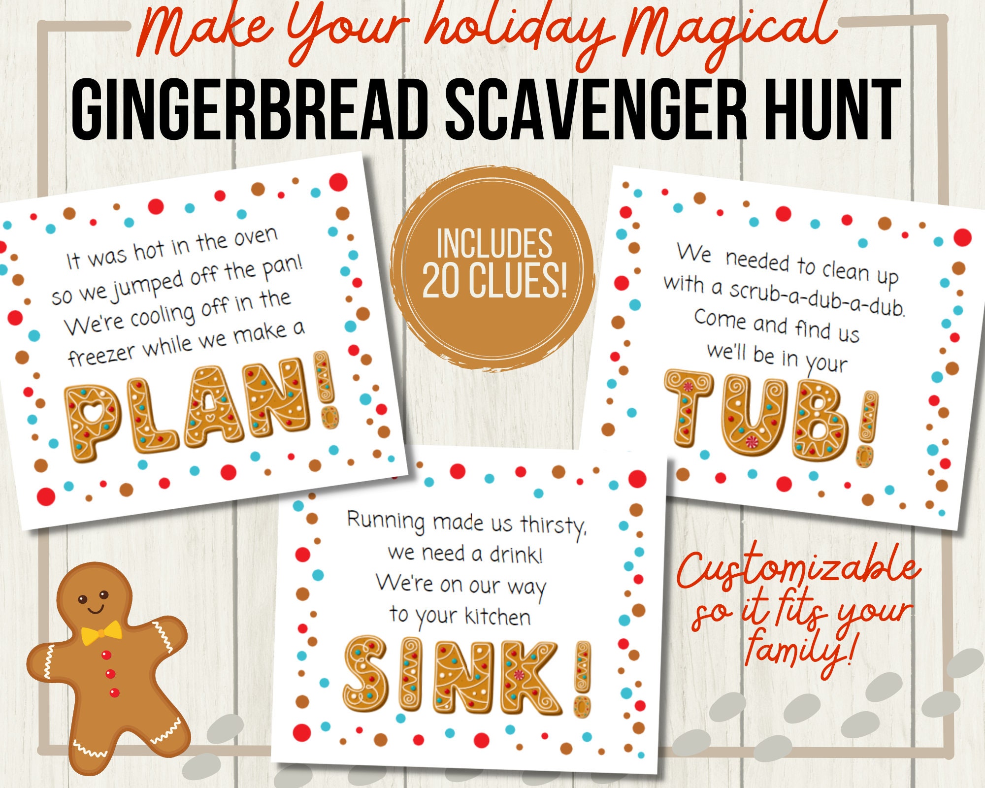 Gingerbread Man Scavenger Hunt Clues Cookie Scavenger Hunt | Etsy Canada