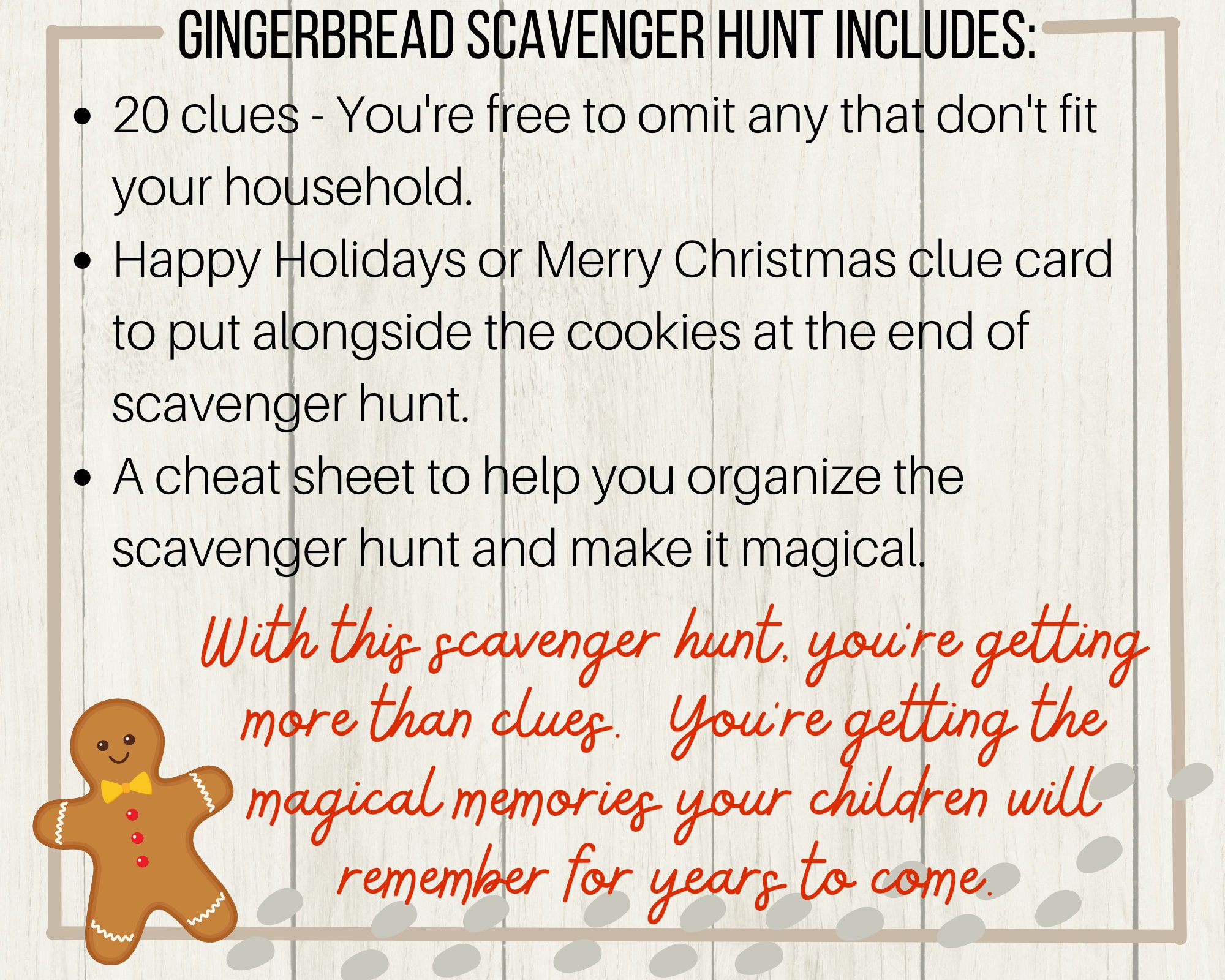 Gingerbread Man Scavenger Hunt Clues Cookie Scavenger Hunt | Etsy Canada