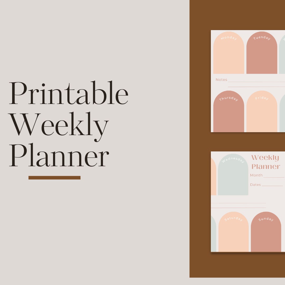 Printable Weekly Planner | Modern Weekly Planner| Digital Download ...