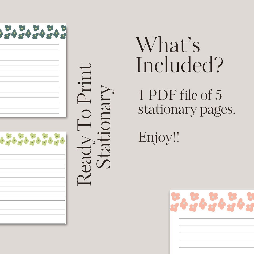 Printable Stationary | Daisy Stationary | Printable Letters | Digital ...