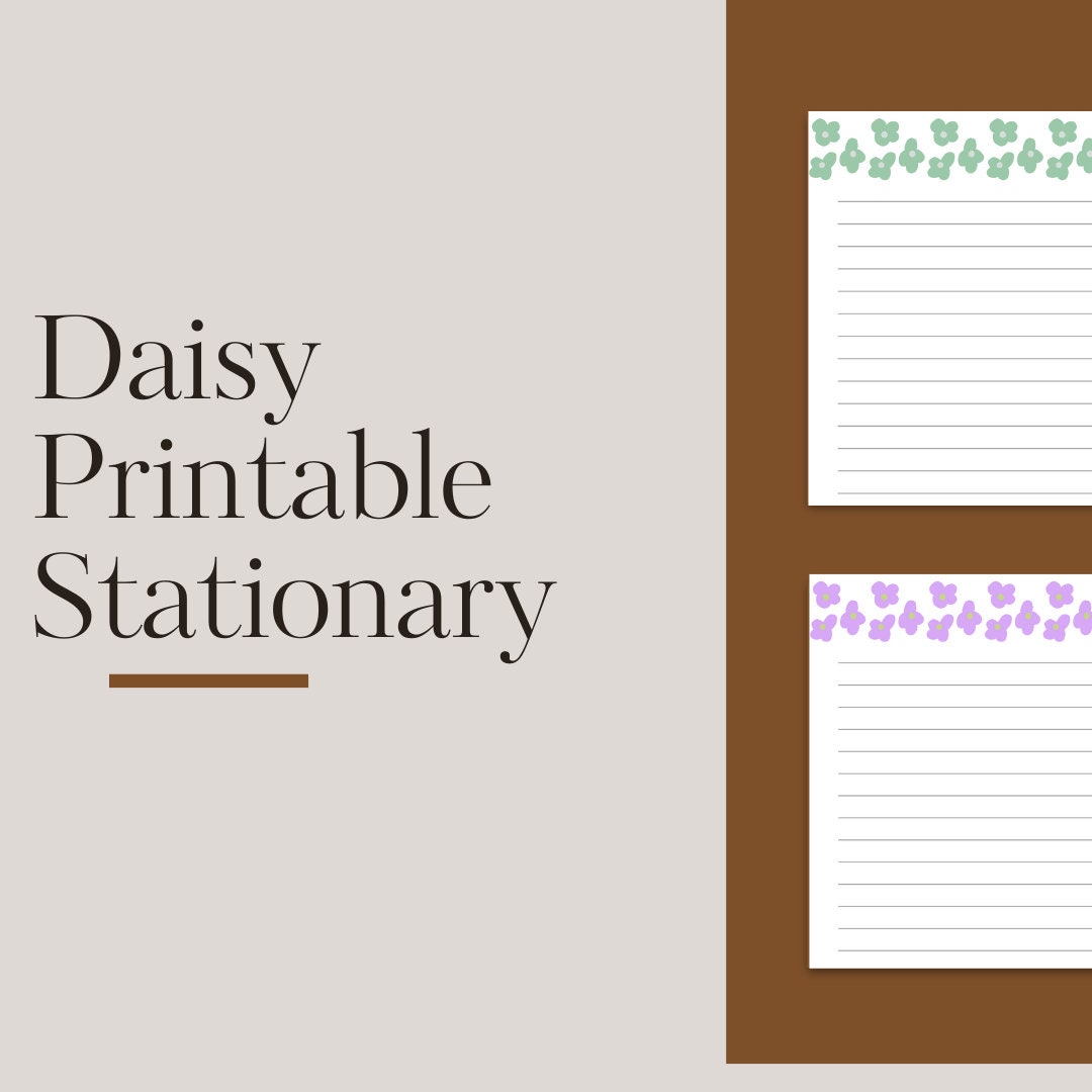 Printable Stationary Daisy Stationary Printable Letters - Etsy