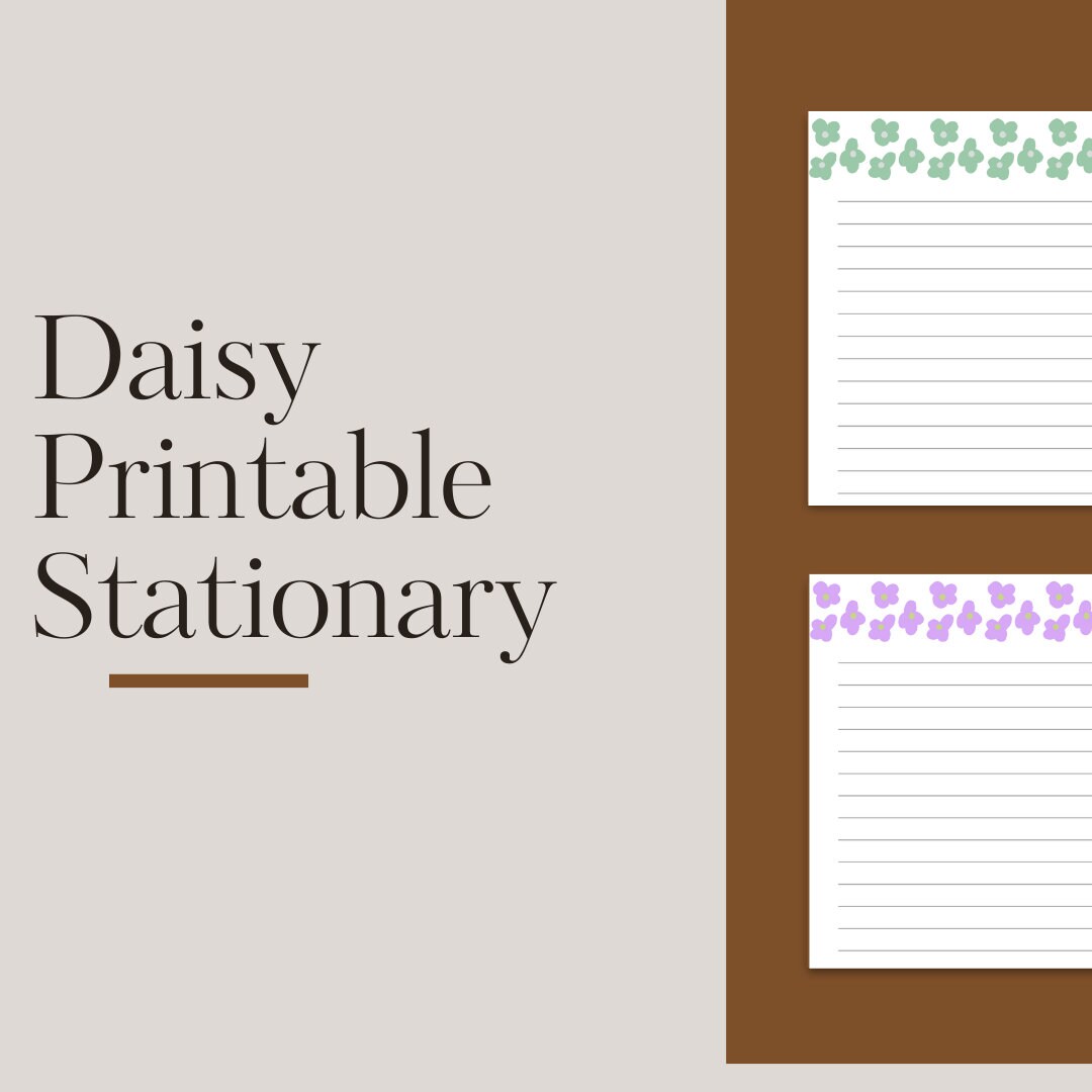 Printable Stationary | Daisy Stationary | Printable Letters | Digital ...