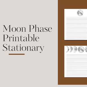 Printable Stationary | Moon Phase | Simple Stationary | Minimalistic ...