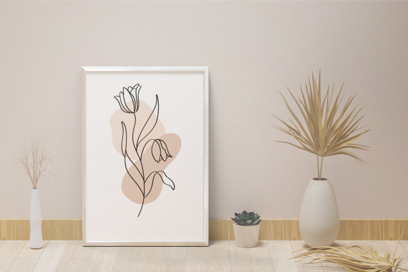Flower One Line Art. One Line Drawing, Modern Line Art. Minimalist Line ...