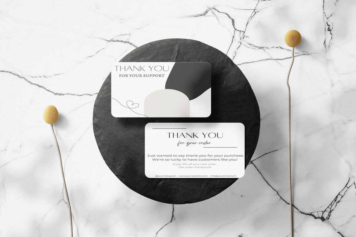 Editable Business Thank You Card Printable Thanks for Your - Etsy