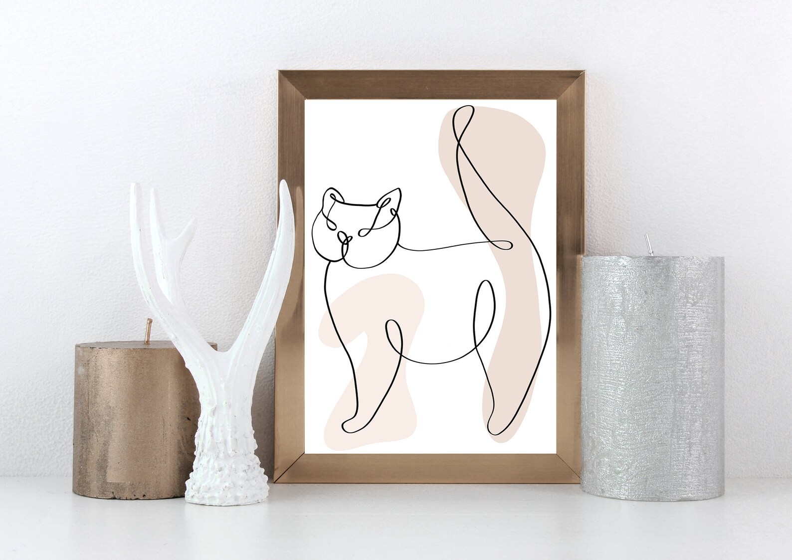 Cat One Line Art. One Line Drawing, Modern Line Art. Minimalist Line ...