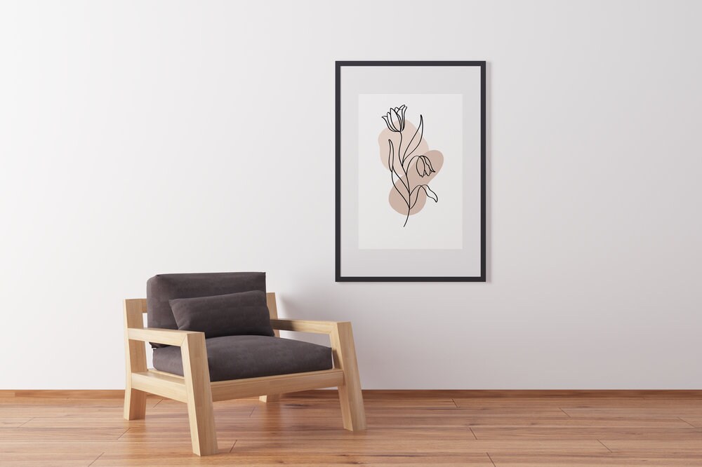 Flower One Line Art. One Line Drawing, Modern Line Art. Minimalist Line ...