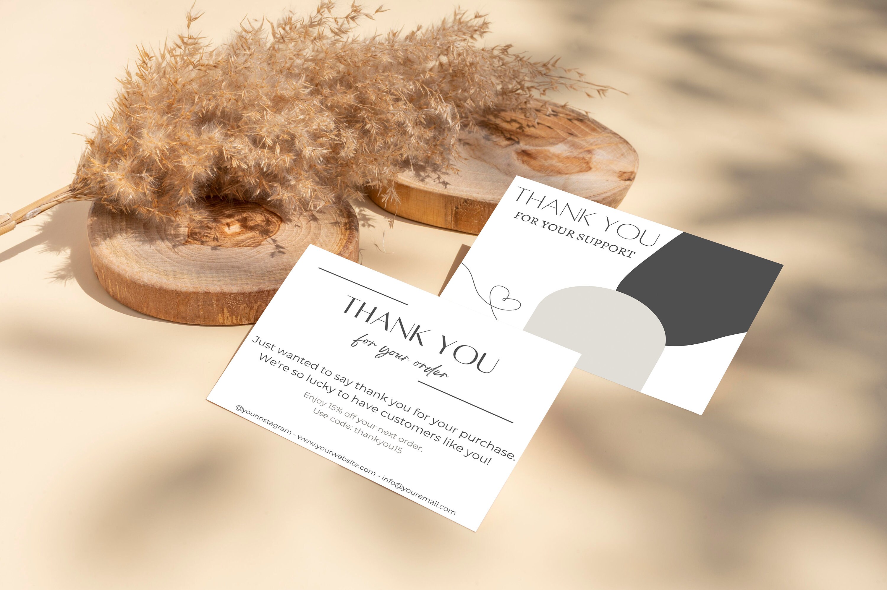 Editable Business Thank You Card Printable Thanks for Your - Etsy