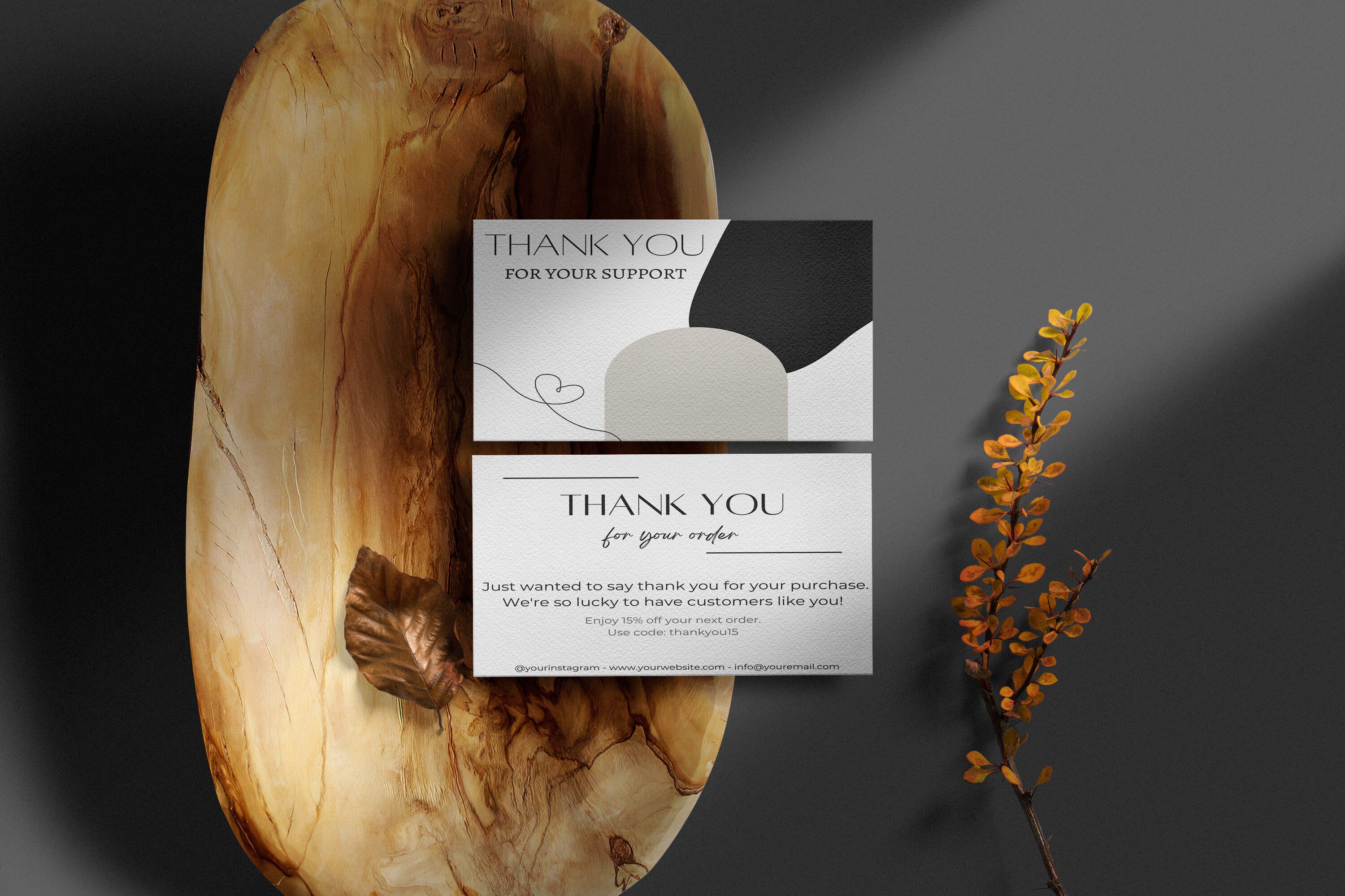Editable Business Thank You Card Printable Thanks for Your - Etsy