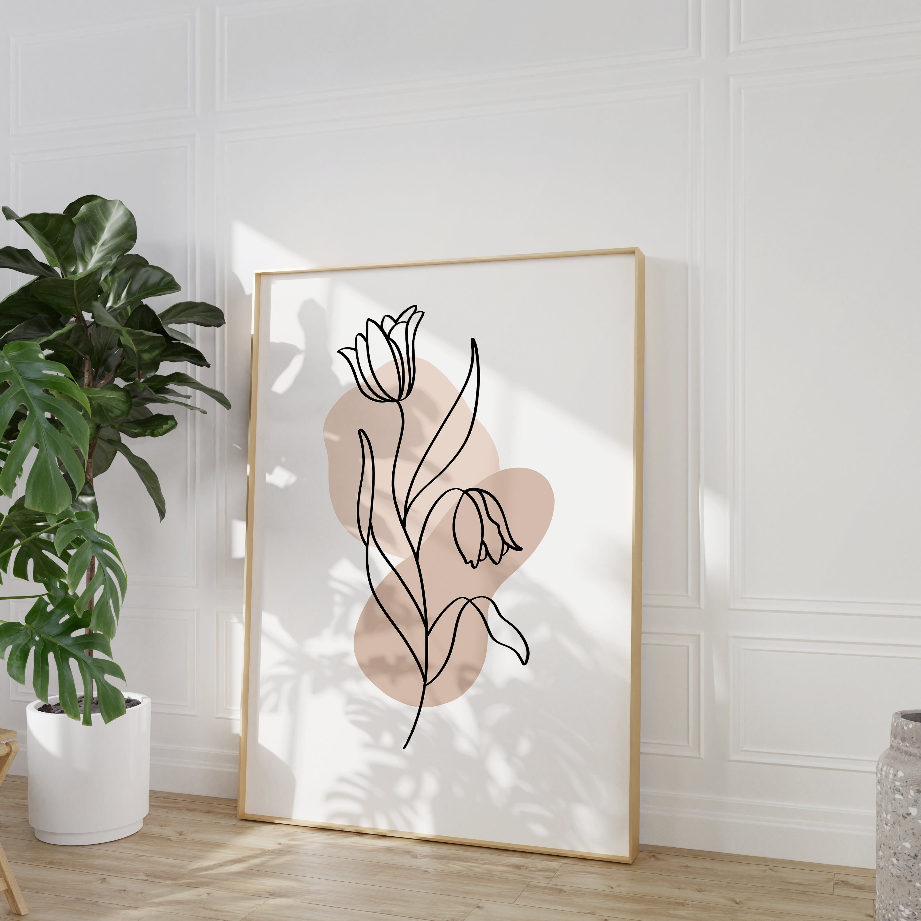 Flower One Line Art. One Line Drawing, Modern Line Art. Minimalist Line ...