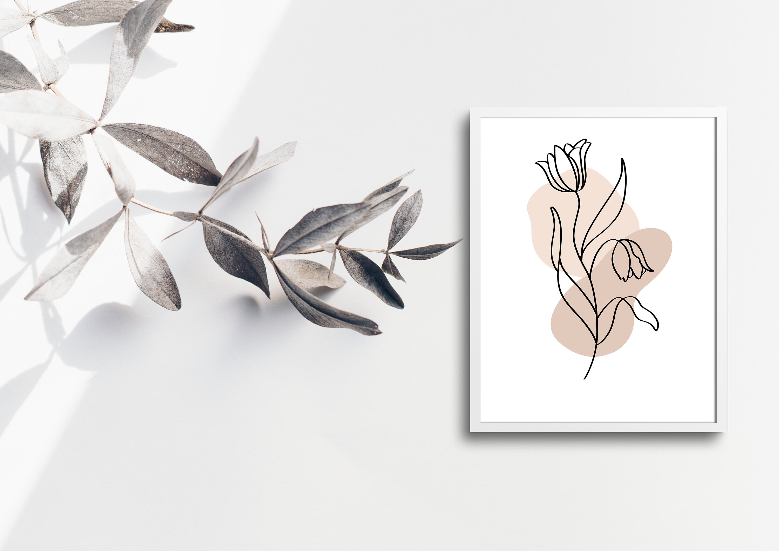 Flower One Line Art. One Line Drawing, Modern Line Art. Minimalist Line ...