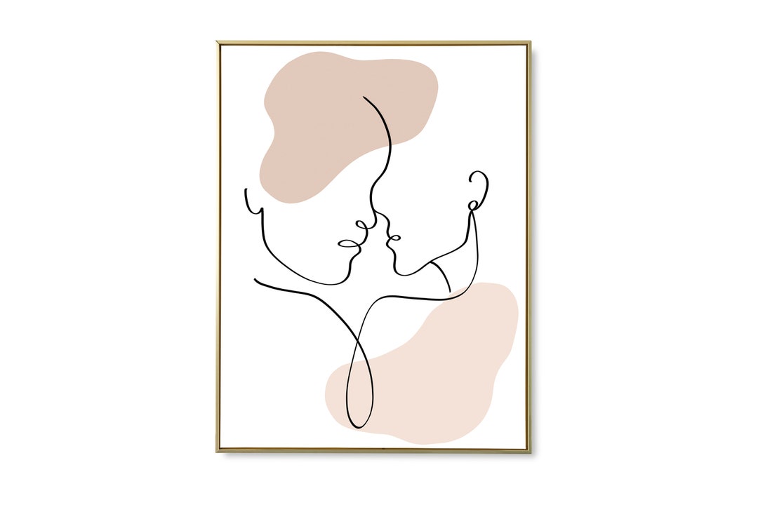 Couple One Line Art. One Line Drawing, Modern Line Art. Minimalist Line ...