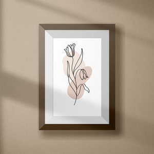 Flower One Line Art. One Line Drawing, Modern Line Art. Minimalist Line ...