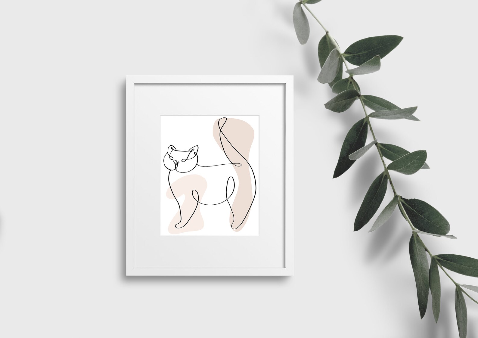Cat One Line Art. One Line Drawing, Modern Line Art. Minimalist Line ...