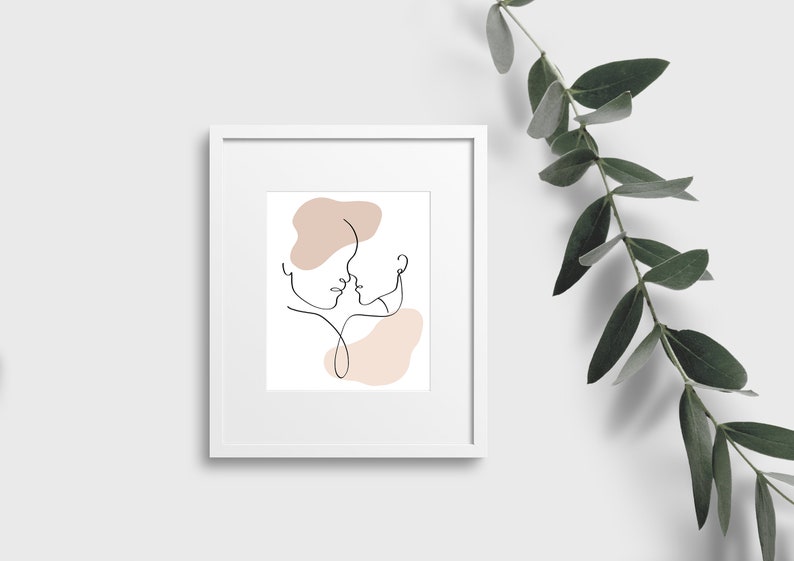 Couple One Line Art. One Line Drawing, Modern Line Art. Minimalist Line ...