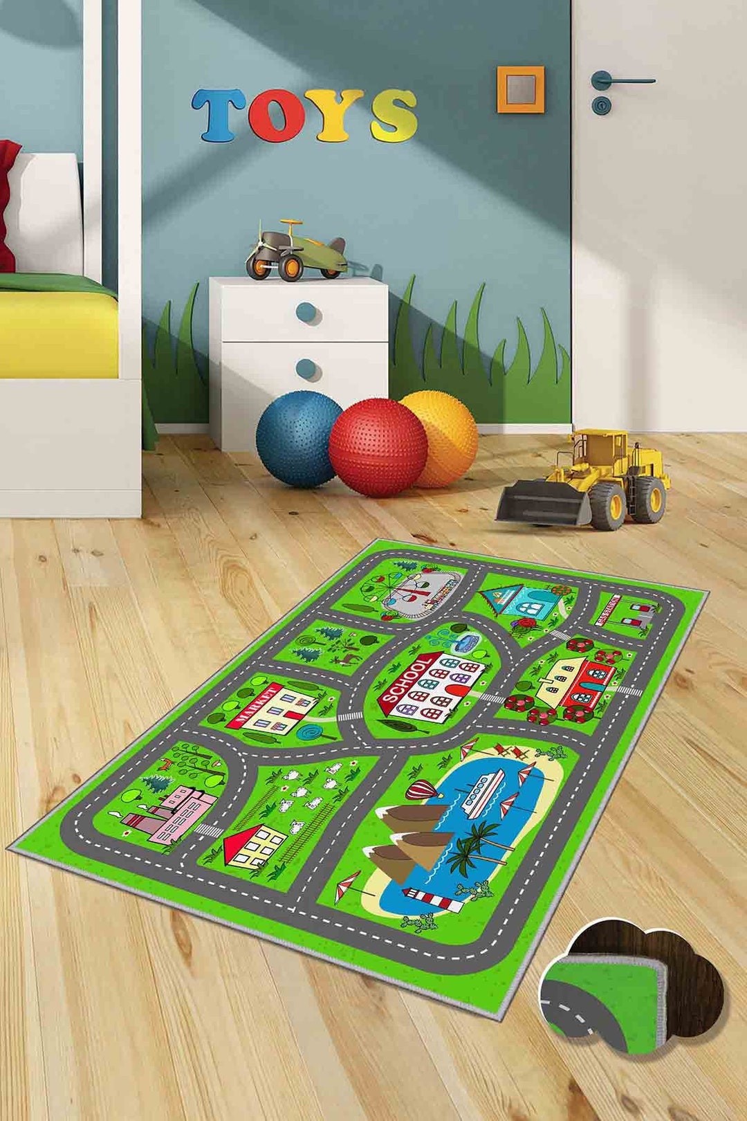 City Map Rug Toddler Rug Activity Rug Play Rug Child Room - Etsy