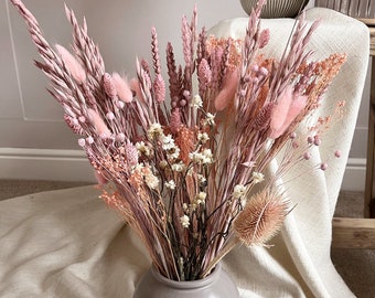 Pink Wheat Bunch With Bunny Tails Pure Pink Flower Arrangement Pink ...
