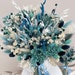 Blue Dried Flower Bouquet / Aqua Floral Arrangement / Flower - Etsy