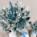 Blue Dried Flower Bouquet / Aqua Floral Arrangement / Flower Wedding ...