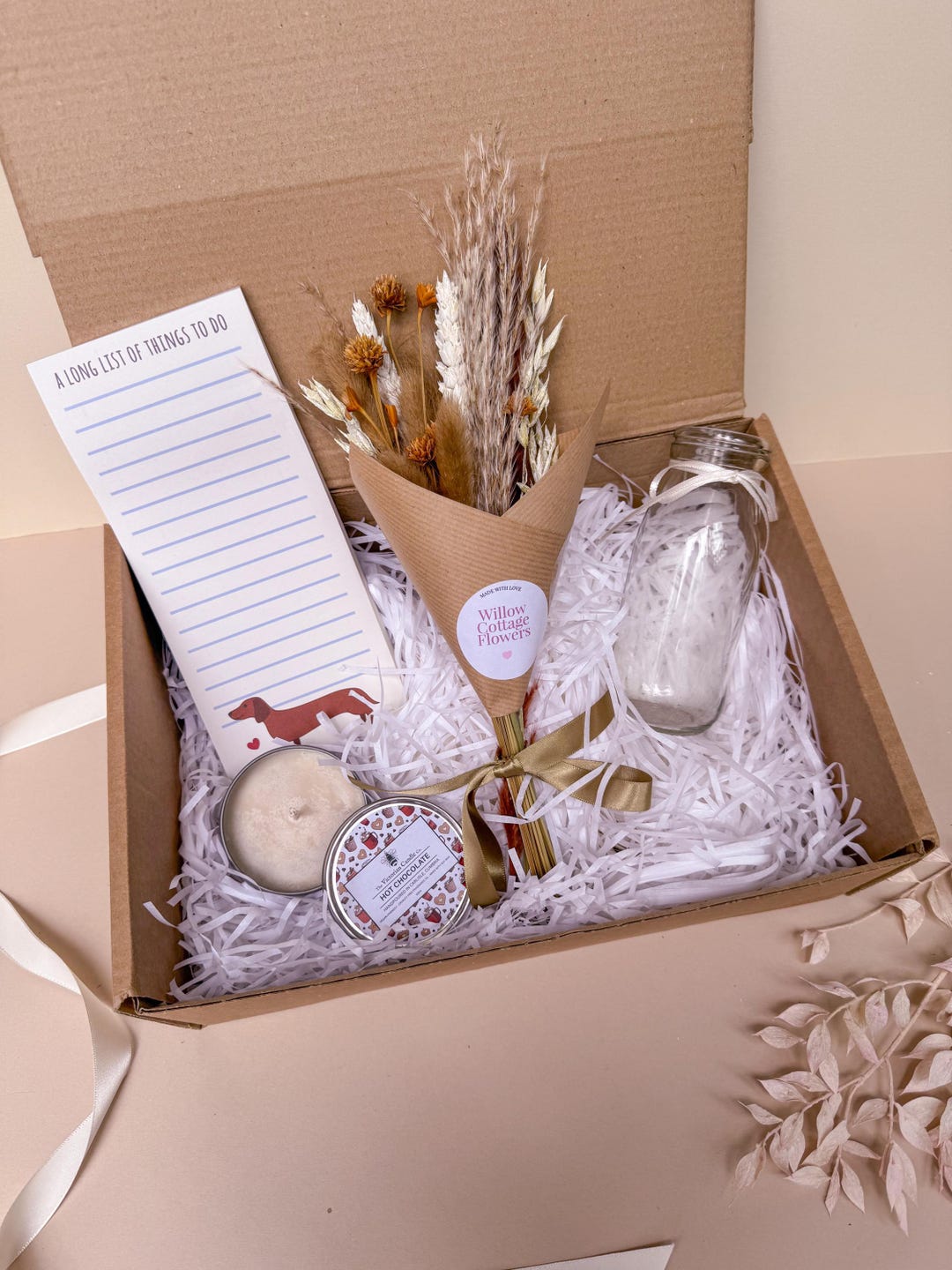 Sausage Dog Gift Hamper, Hot Chocolate Gift Hamper for Her, Natural ...