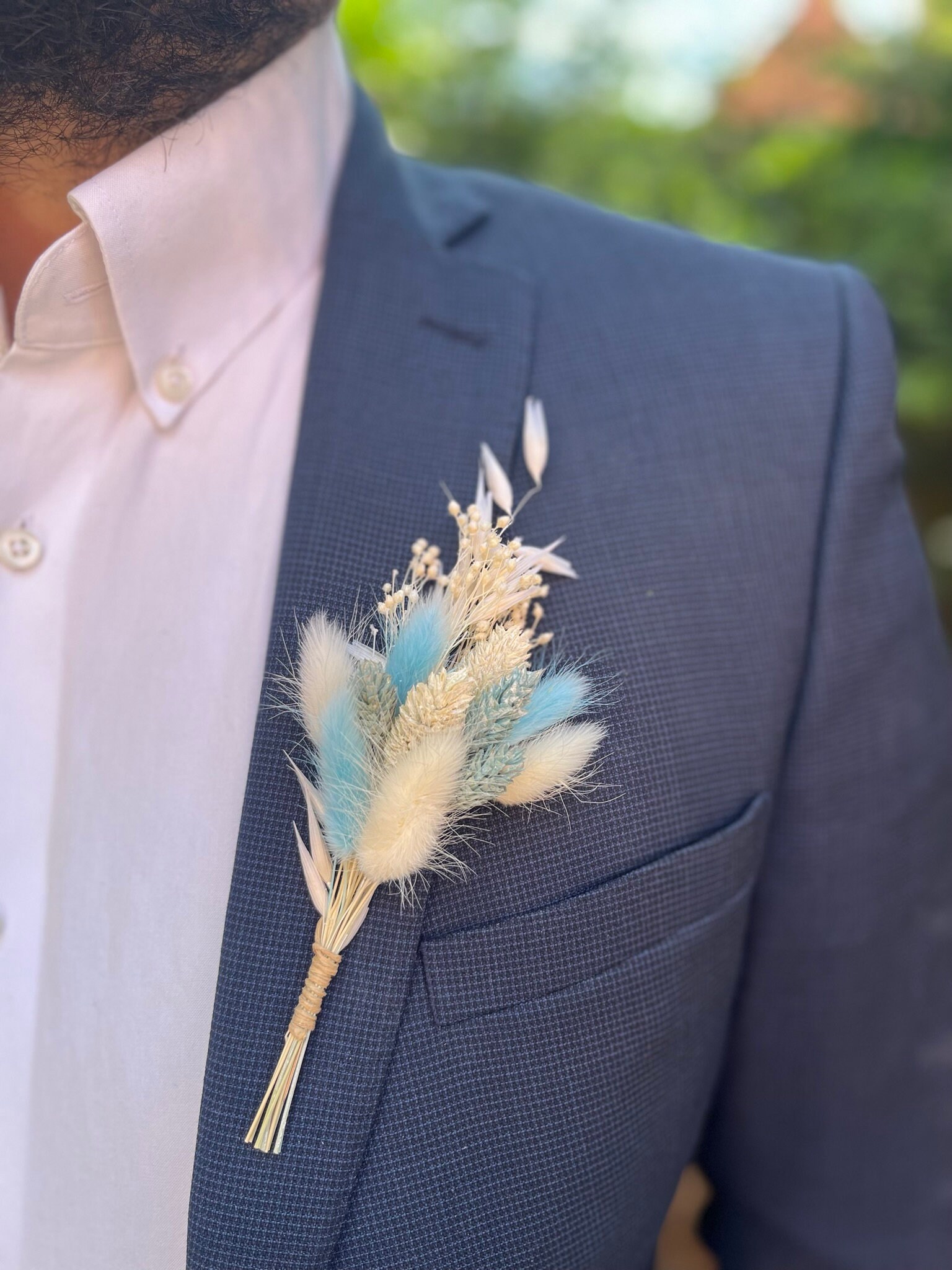 Baby Blue Dried Flower Buttonholes Grooms Dry Flower - Etsy UK