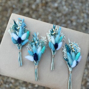 Blue Dried Flower Bouquet / Aqua Floral Arrangement / Flower Wedding ...