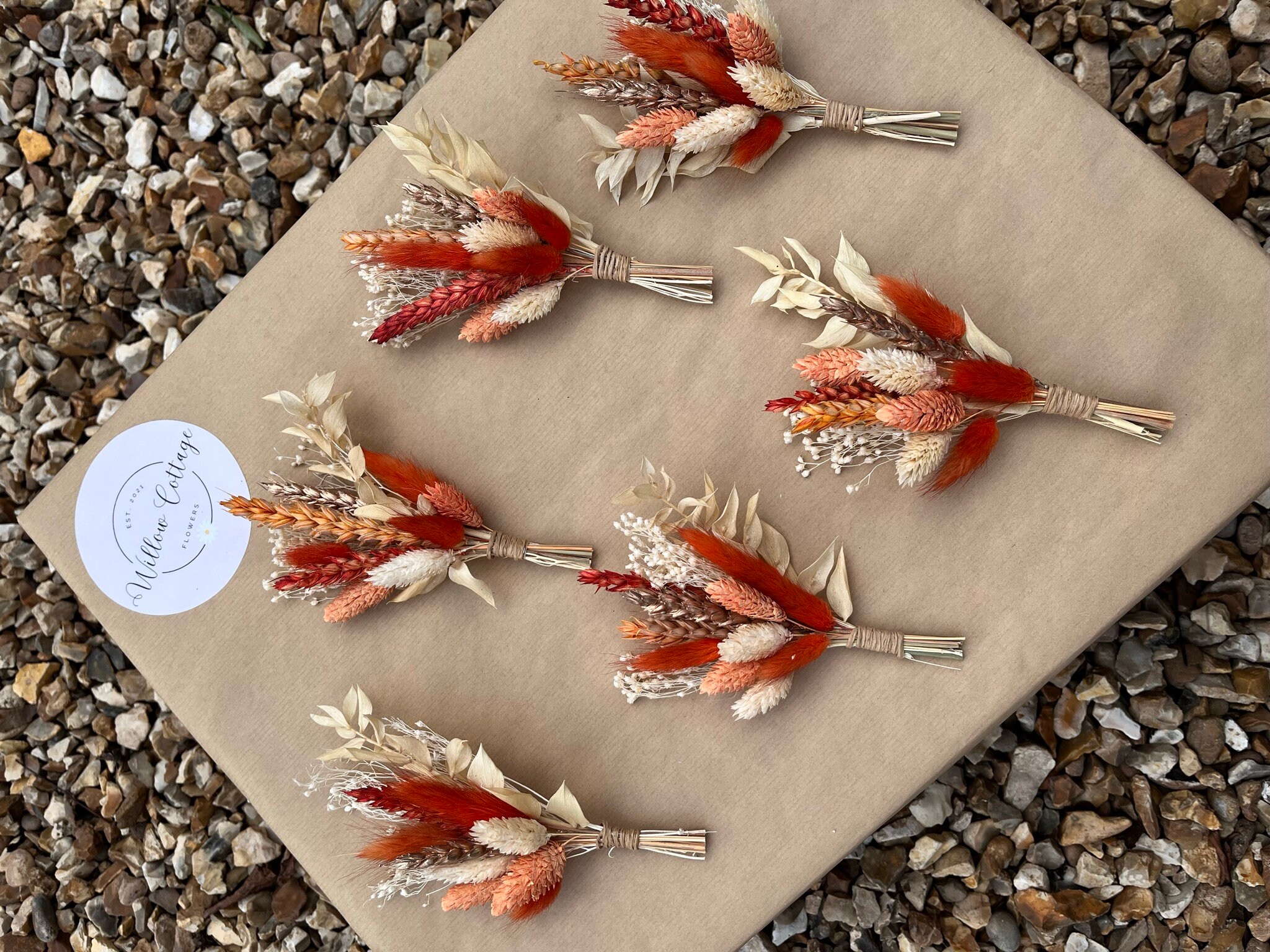 Burnt Orange Buttonhole Orange Dried Flower Boutonniere - Etsy UK