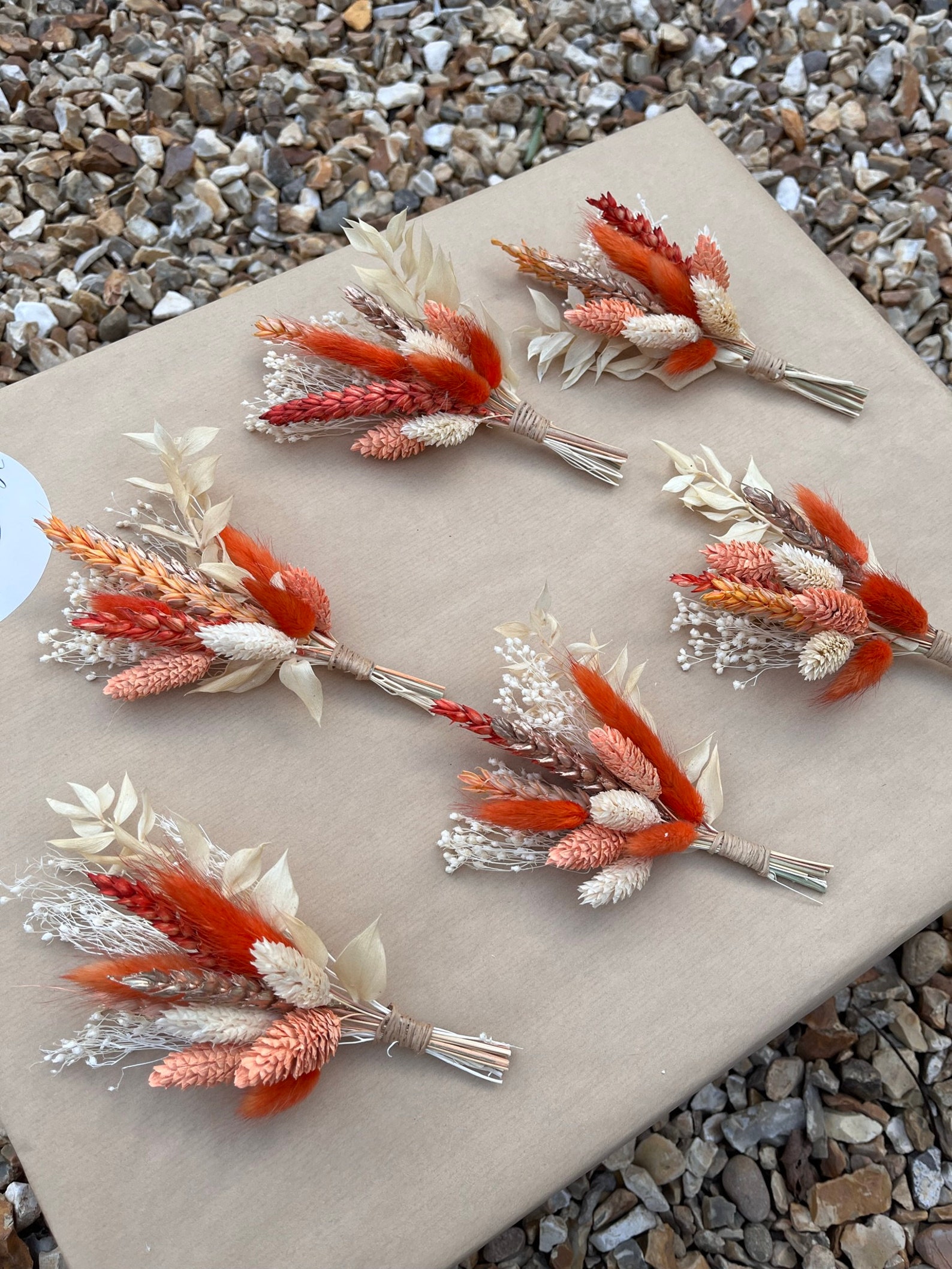 Burnt Orange Buttonhole Orange Dried Flower Boutonniere Autumn Themed ...