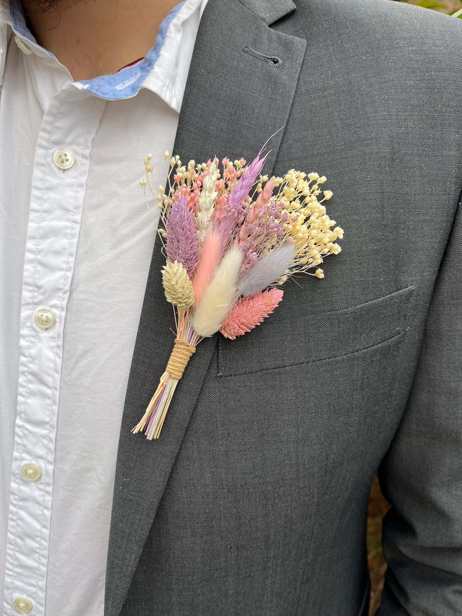 Pastel Pink Purple and White Wedding Buttonhole Colourful - Etsy UK