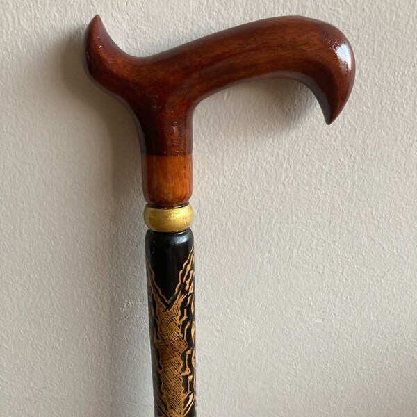 Carved Walking Stick - Etsy