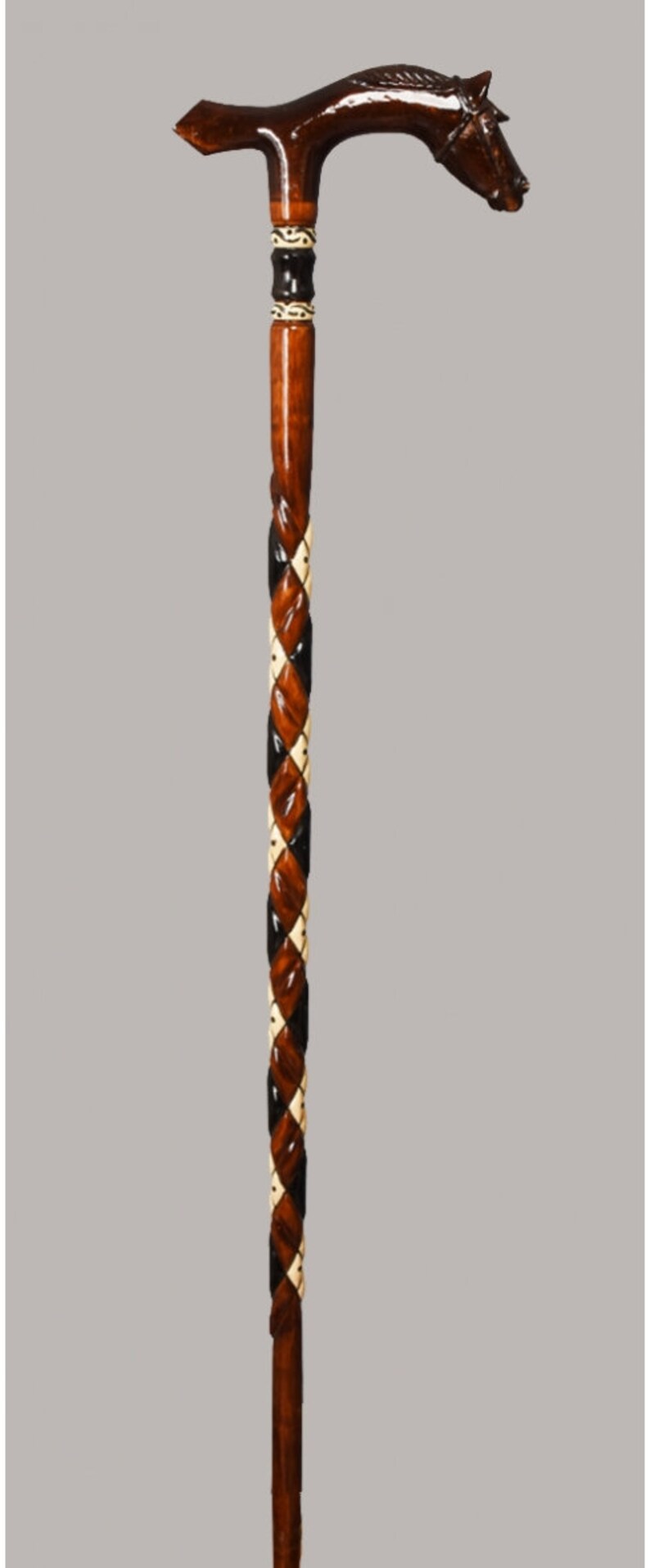 Luxury Hand-carved Wood Horse Head Walking Cane for Men and - Etsy