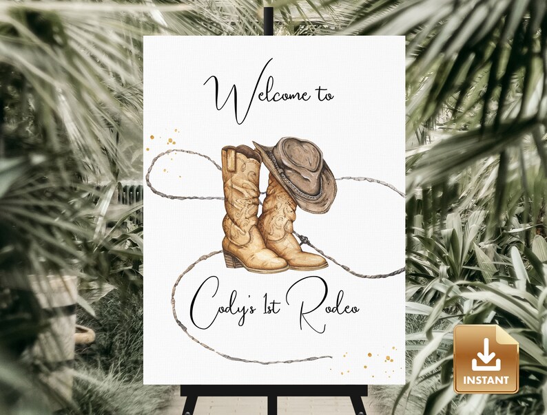 1st Rodeo Birthday Welcome Sign Template First Birthday Party - Etsy