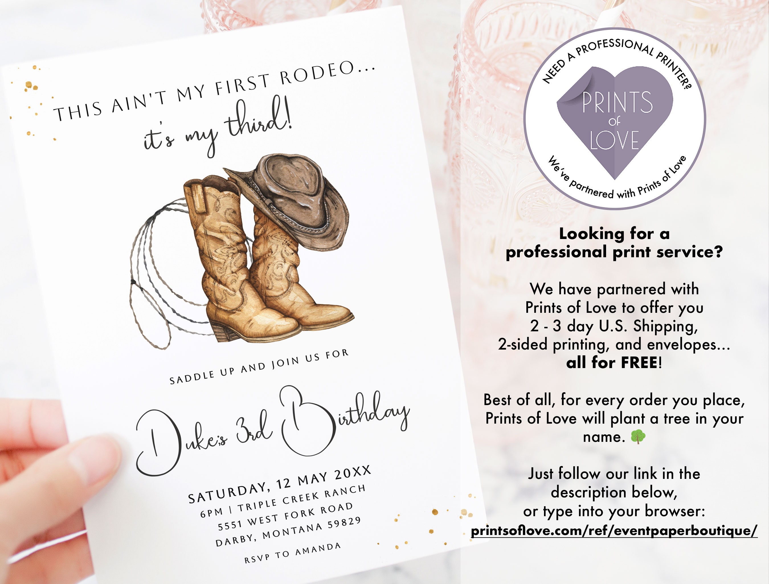 3rd Rodeo Birthday Party Invitation, Not My First Rodeo, Western ...