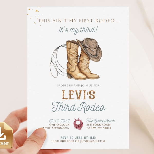My 3rd Rodeo Invitation - Etsy