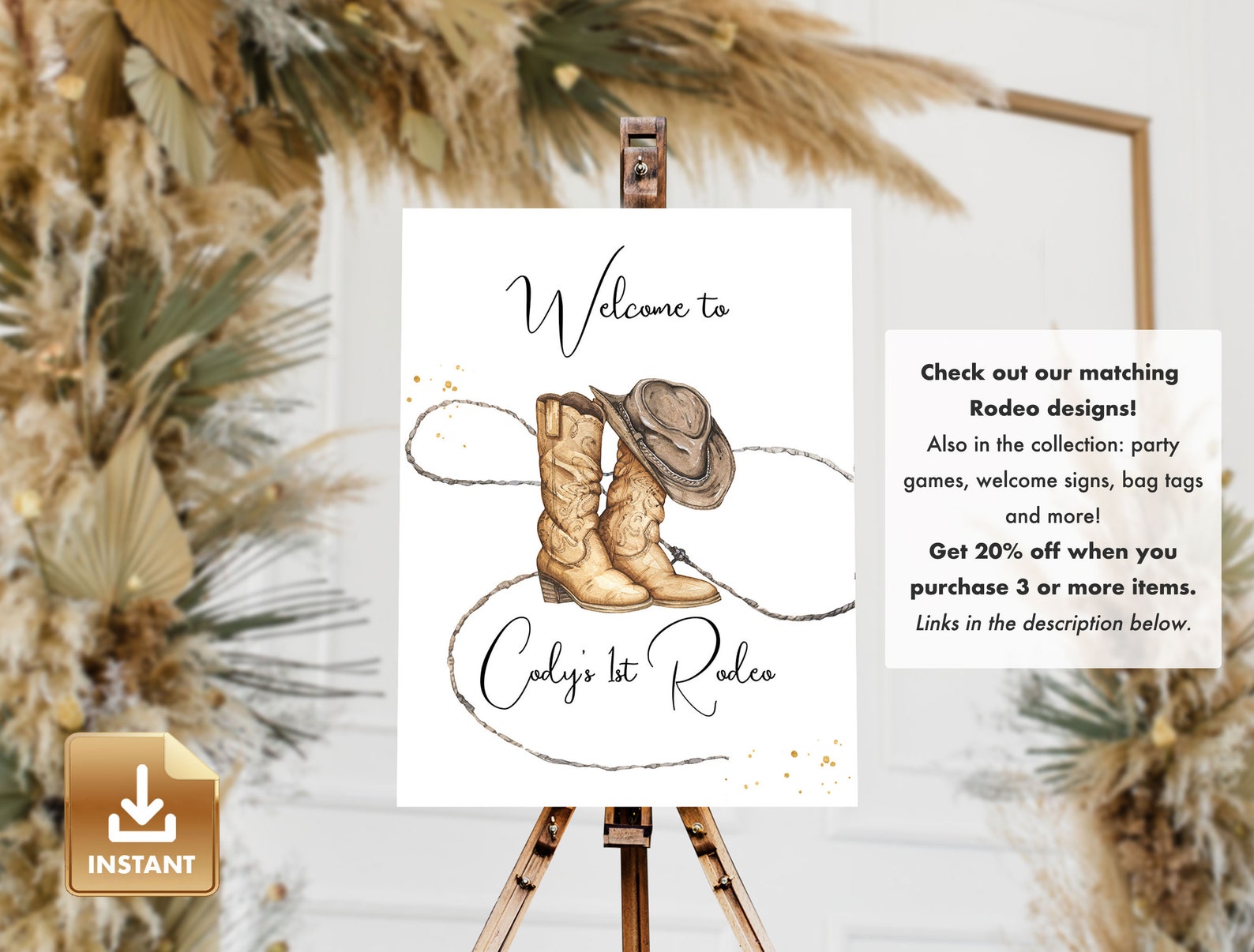 First Rodeo Thank You Favor Tag, Cowboy 1st Birthday Printable Gift Tag ...