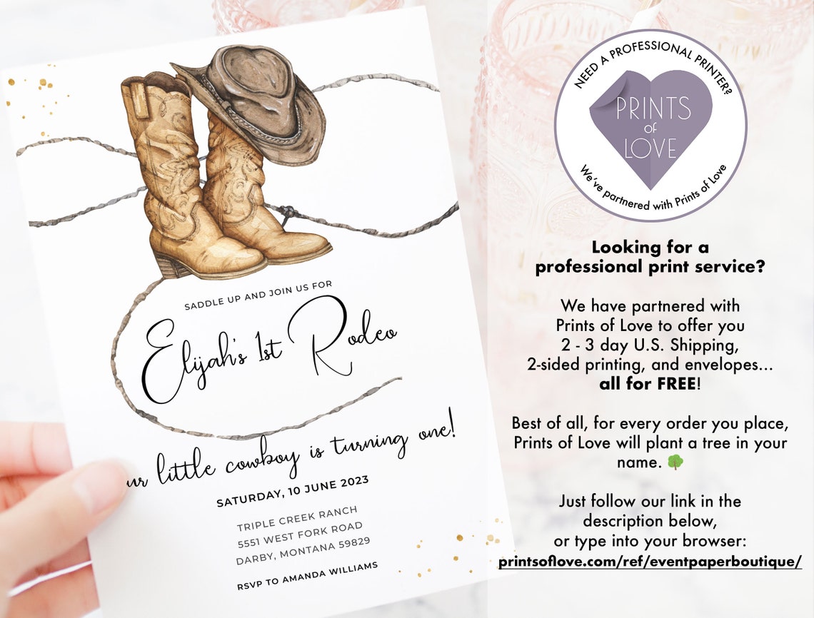 First Rodeo Birthday Invitation Template Our Little Cowboy is - Etsy UK
