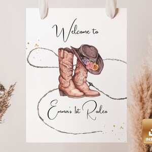 1st Rodeo Birthday Welcome Sign Template, First Birthday Party Welcome ...