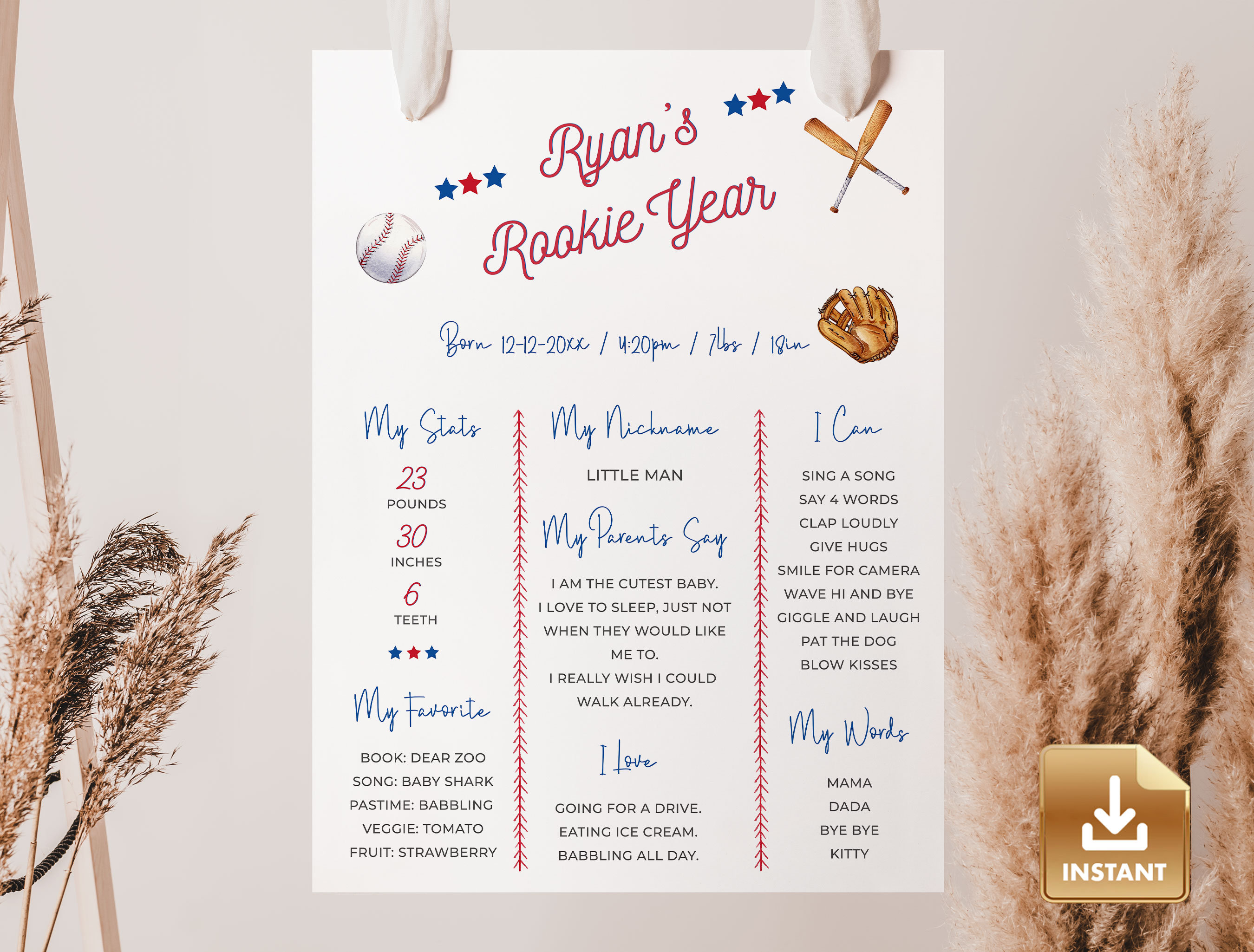 ROOKIE Milestone Printable Template Birthday Sport Sign - Etsy