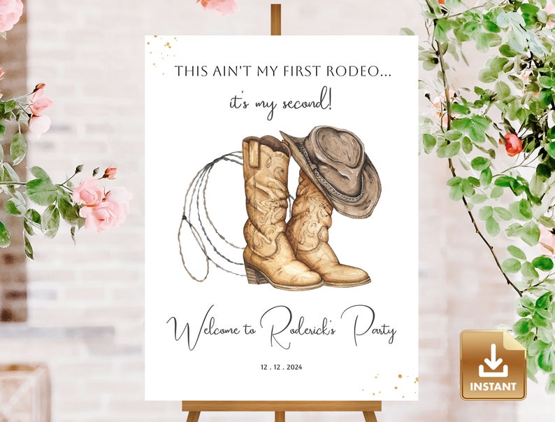 This Ain't My 1st Rodeo, 2nd Rodeo Birthday Welcome Sign Template ...