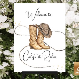 1st Rodeo Birthday Welcome Sign Template, First Birthday Party Welcome ...