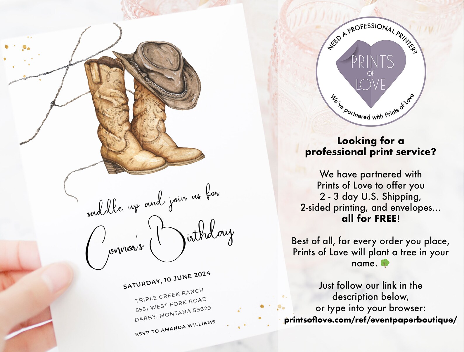 Western Birthday Party Invitation Editable Template, INSTANT Download ...