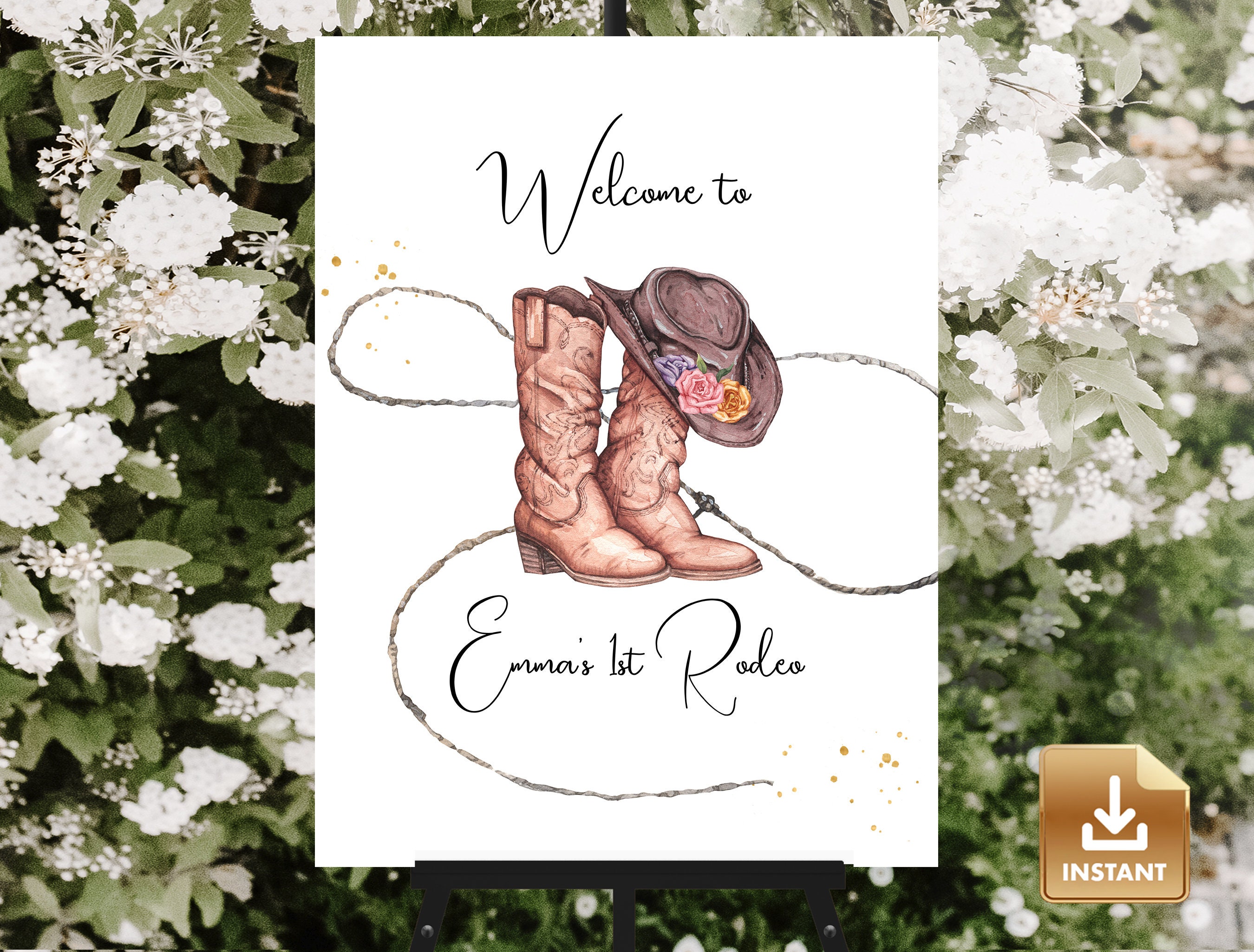 1st Rodeo Birthday Welcome Sign Template, First Birthday Party Welcome ...