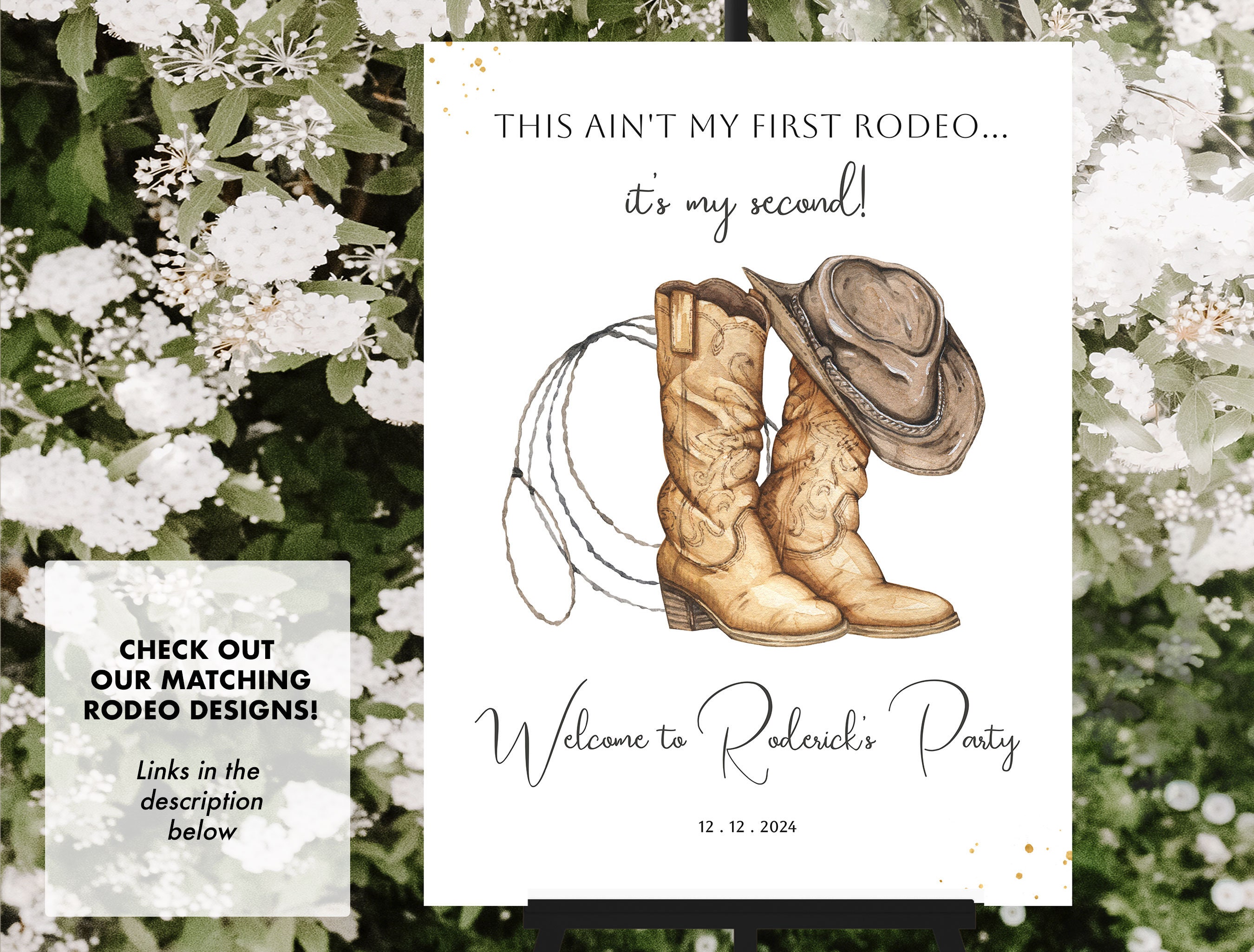 First Rodeo Birthday Party Menu Template, Western Birthday Menu Card ...